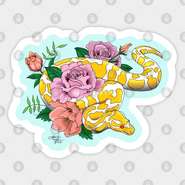 Yellow Albino Ball Python - Yellow Albino Ball Python - Sticker | TeePublic